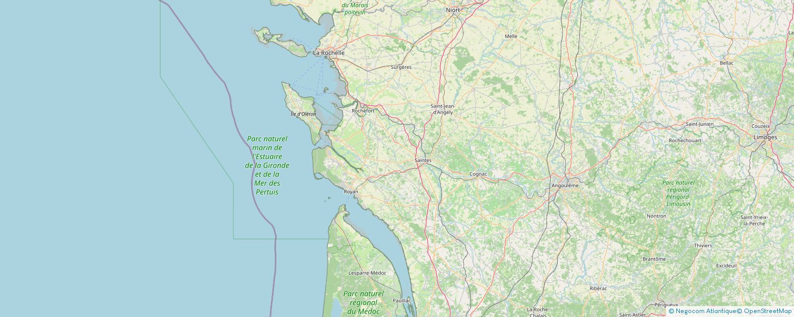 Carte touristique de la Charente Maritime - Guide de Charente Maritime